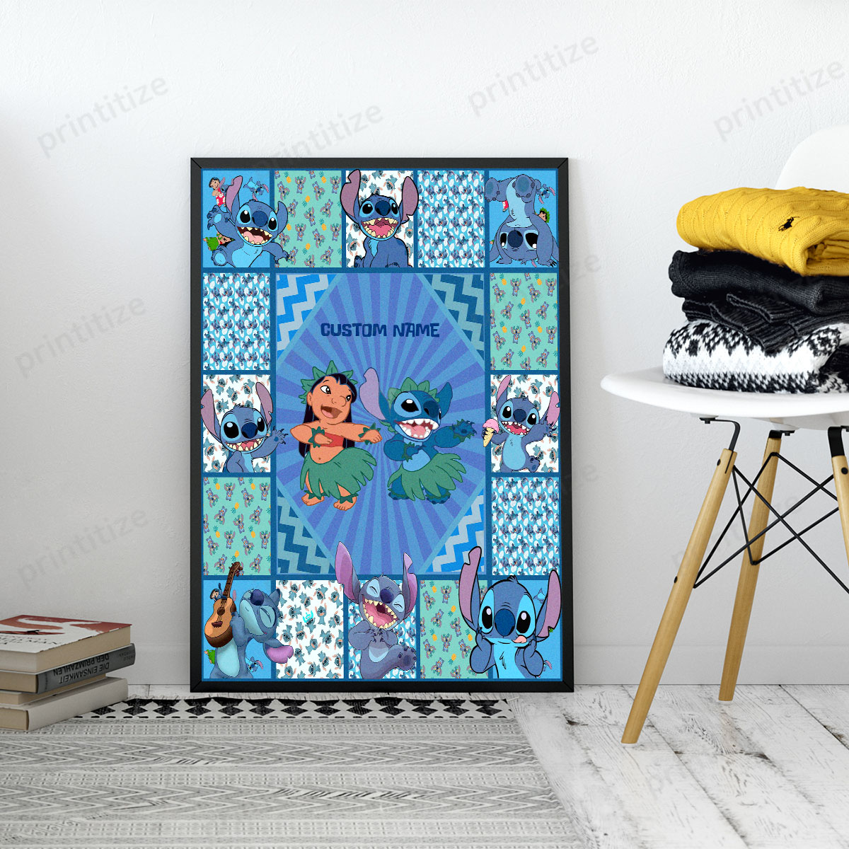 Buy Personalized Custom Name Disney Stitch And Lilo Portrait Poster ...